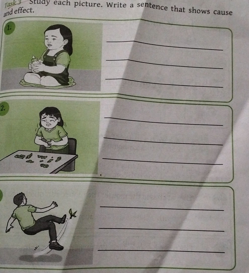 Task 3 Study each picture. Write a sentence | StudyX