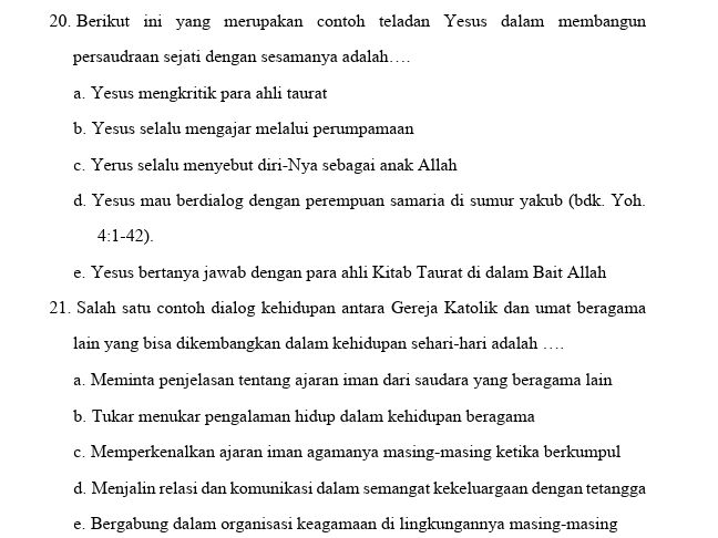 20. Berikut ini yang merupakan contoh | StudyX