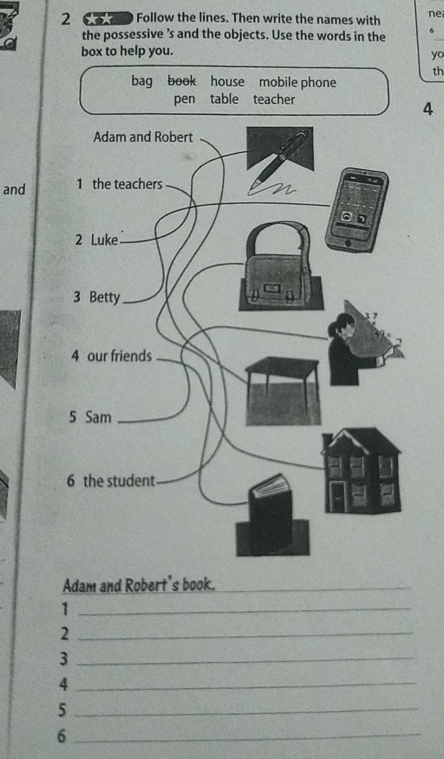 Follow the lines. Then write the names with | StudyX
