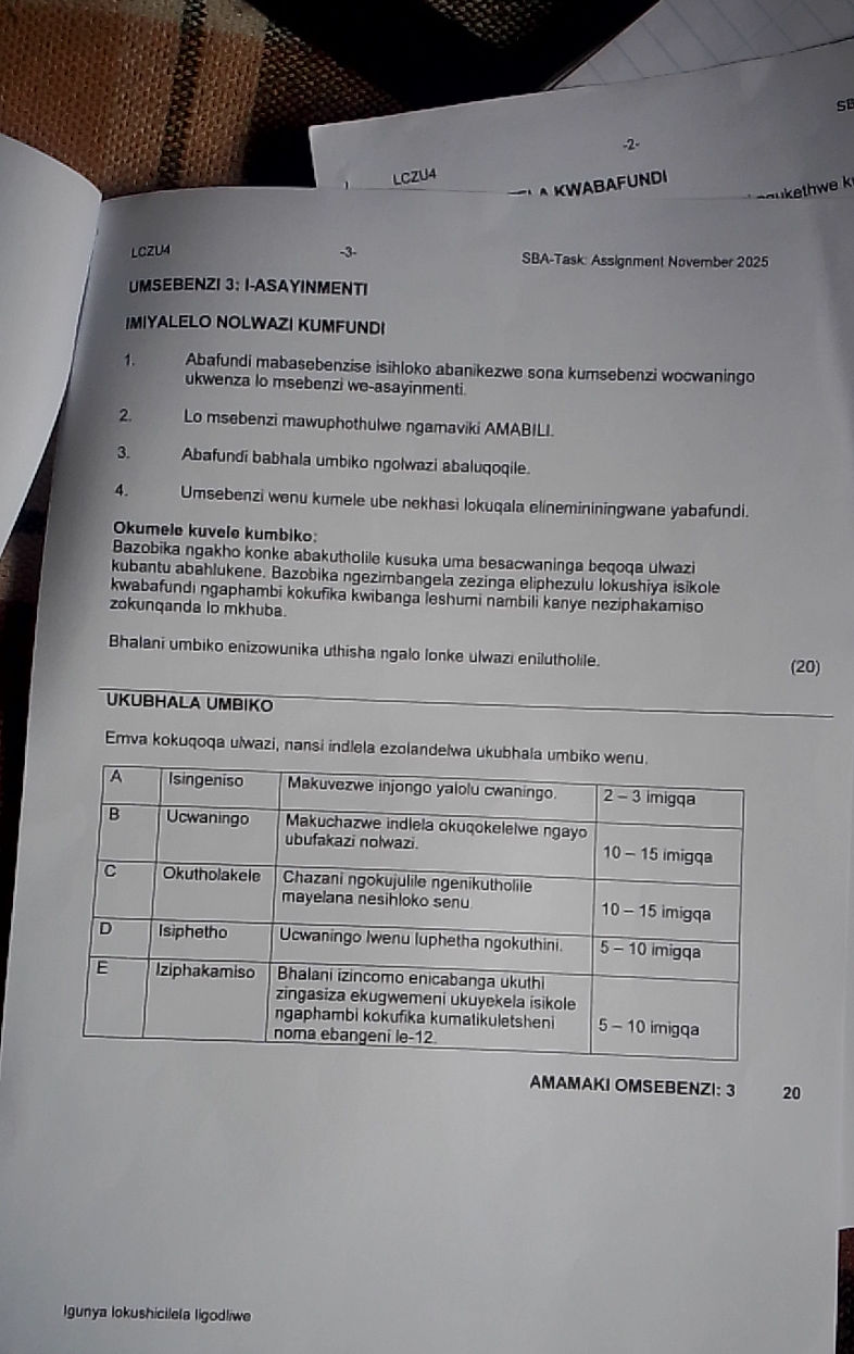 1. Abafundi mabasebenzise isihloko | StudyX