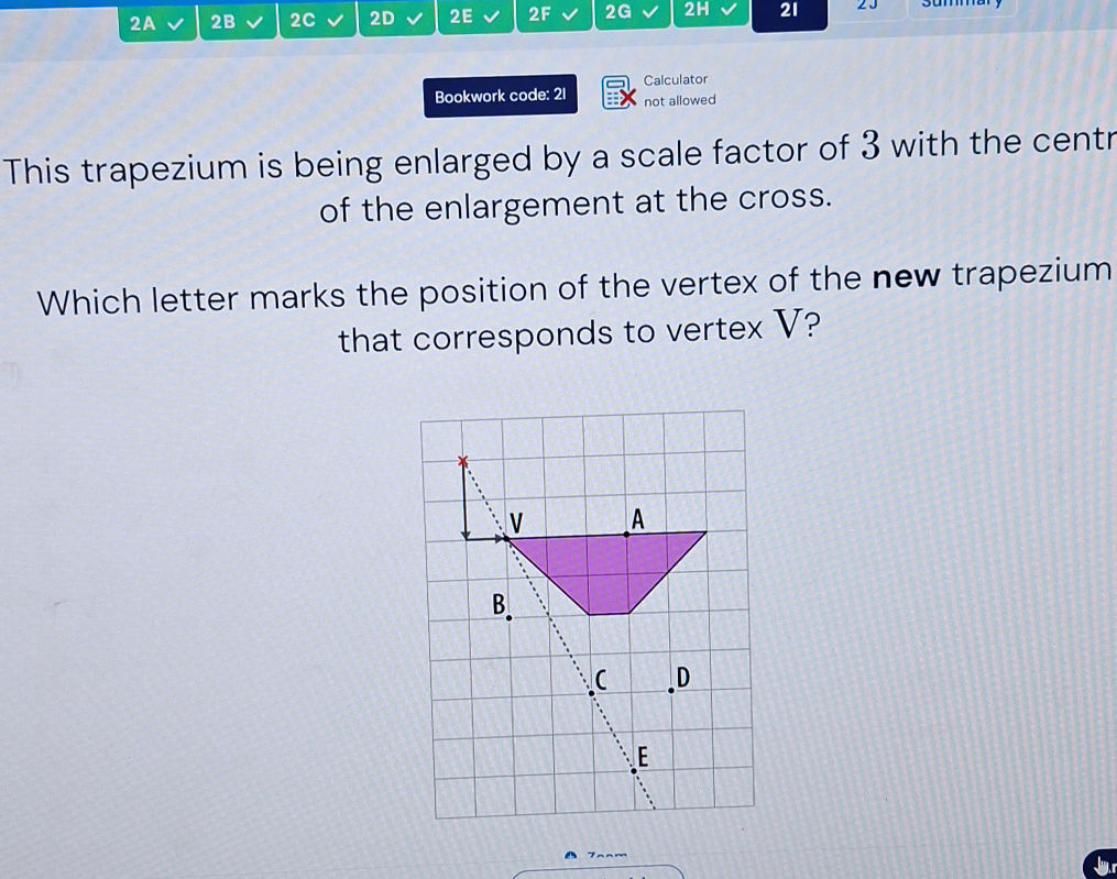 This trapezium is being enlarged by a scale | StudyX