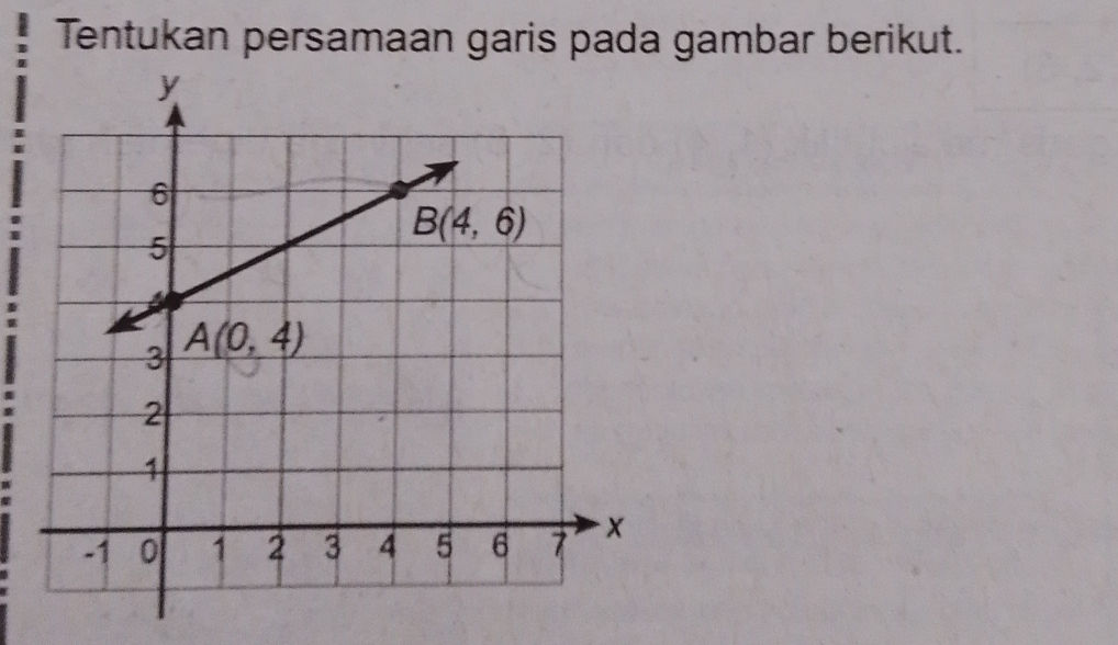 Tentukan persamaan garis pada gambar | StudyX