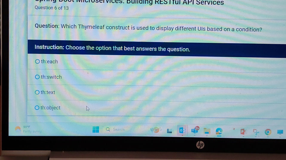 Question: Which Thymeleaf construct is used | StudyX
