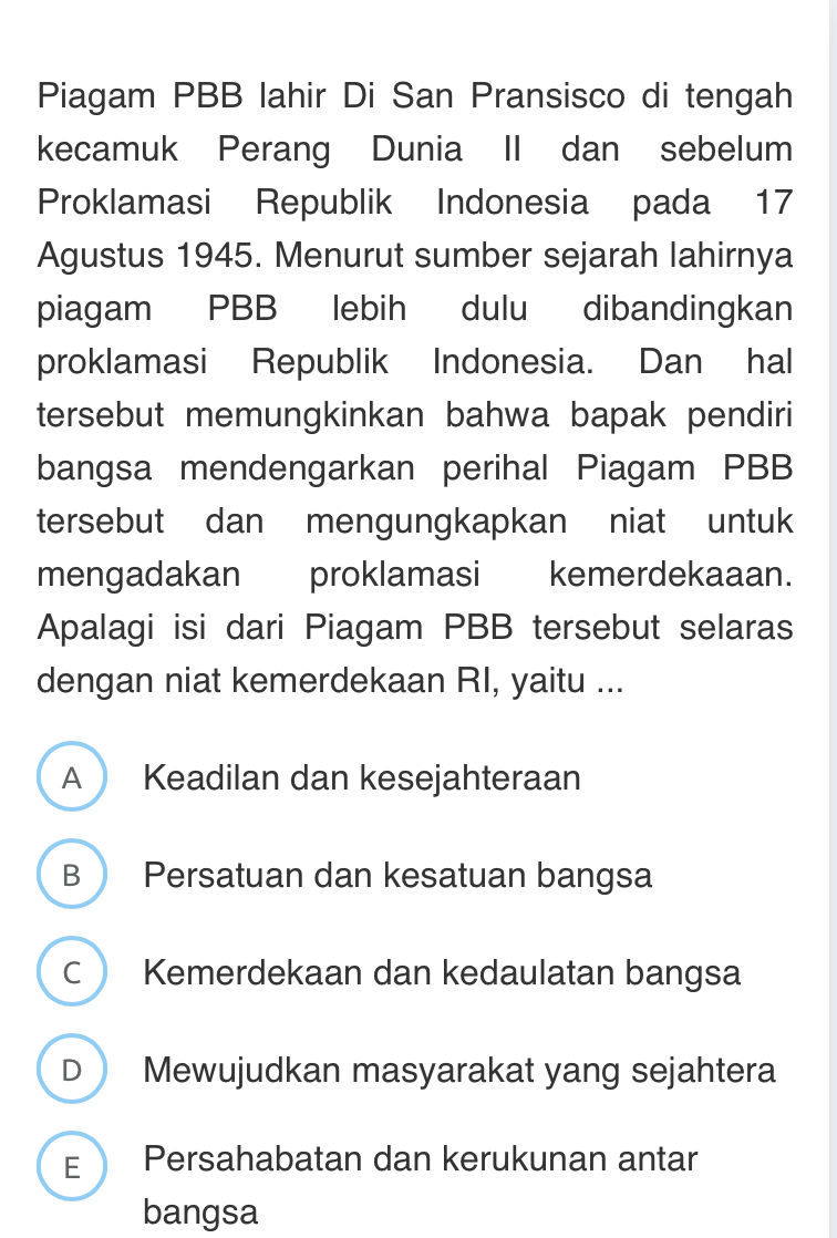 Piagam PBB lahir Di San Pransisco di tengah | StudyX