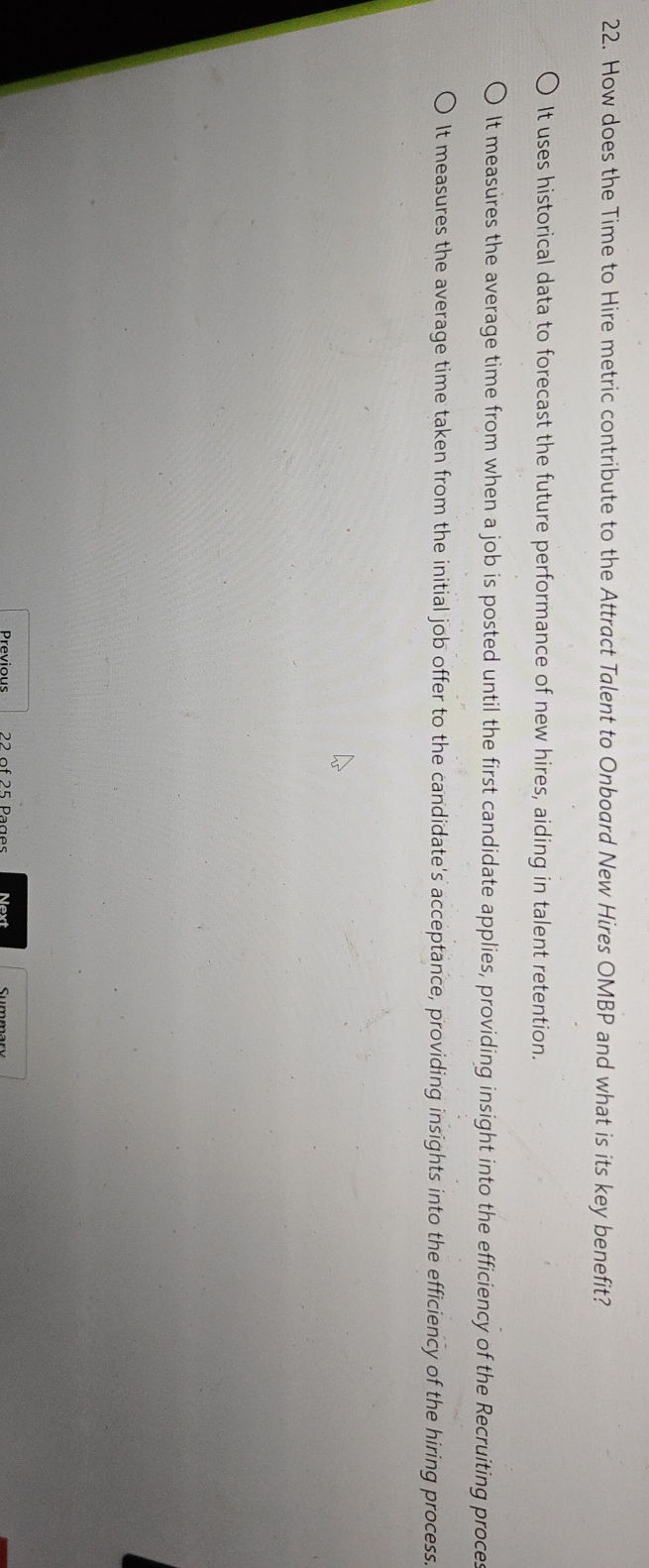 22. How does the Time to Hire metric | StudyX