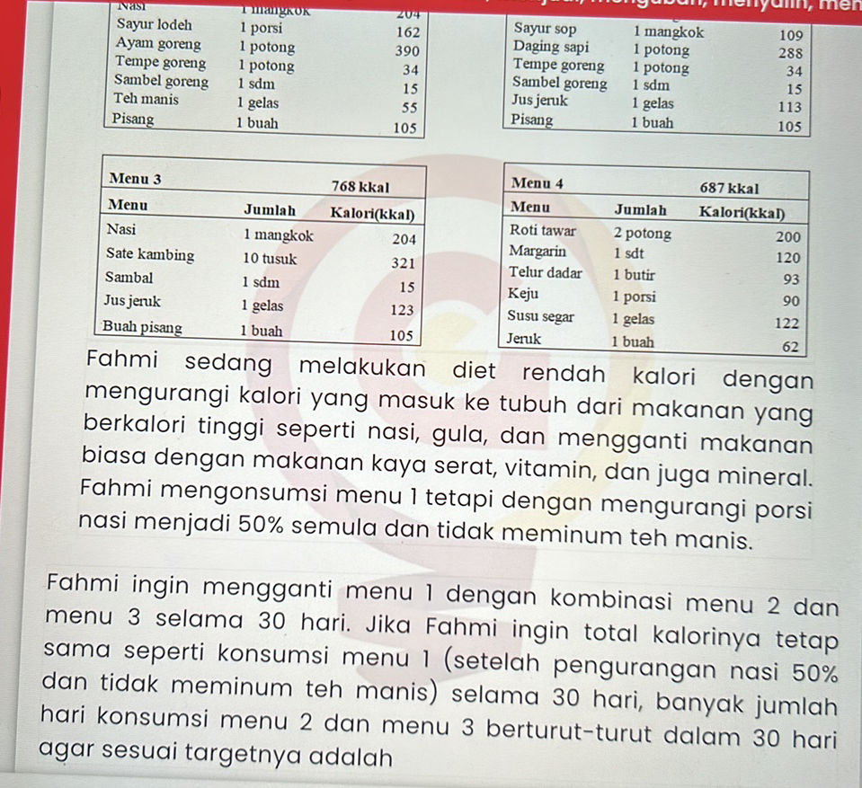 Here are the calorie information for | StudyX