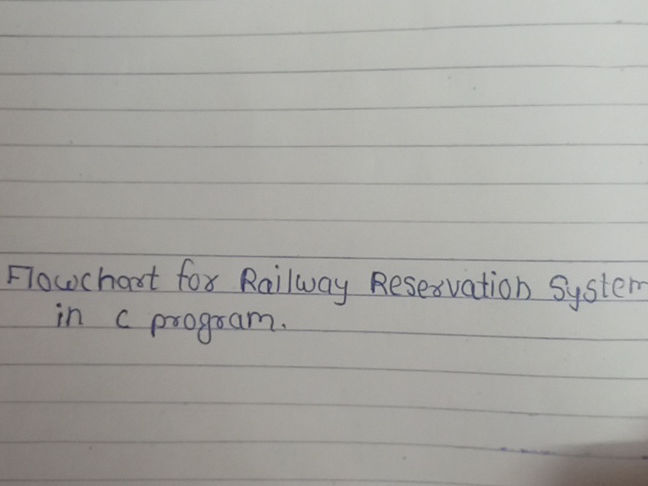 Flowchart for Railway Reservation System in | StudyX