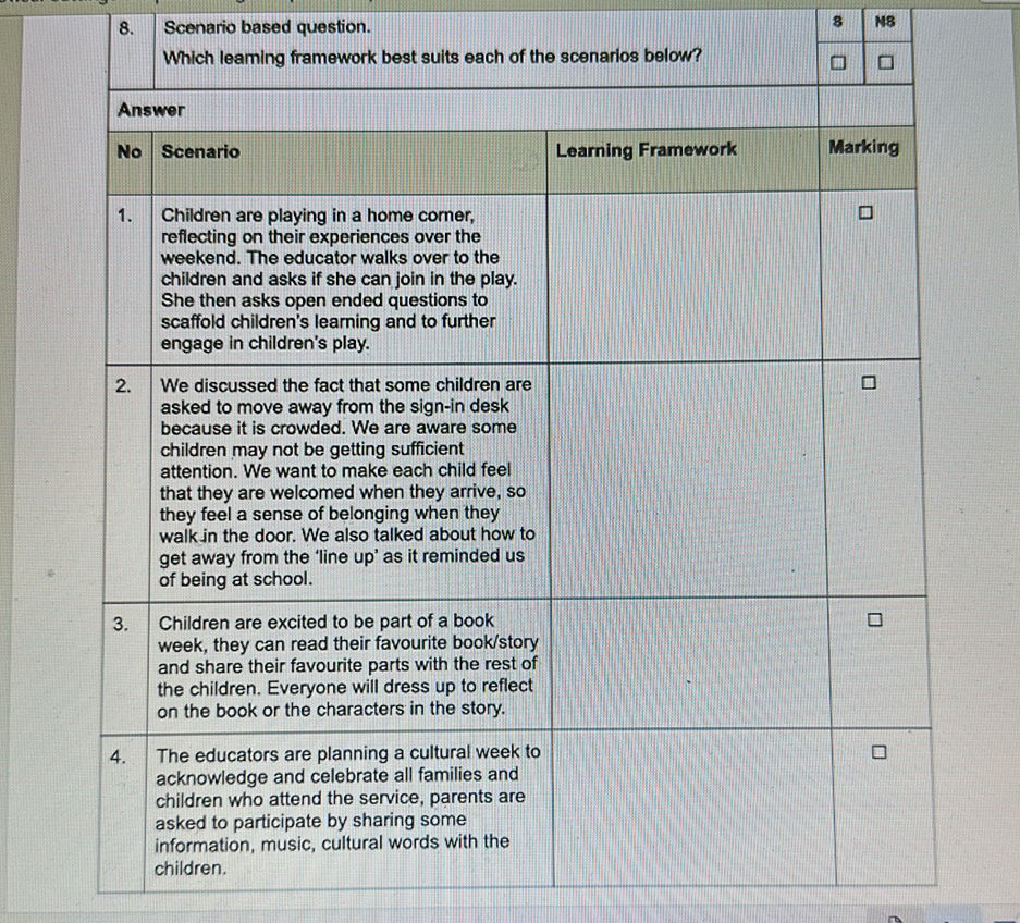 Scenario based question. Which learning | StudyX