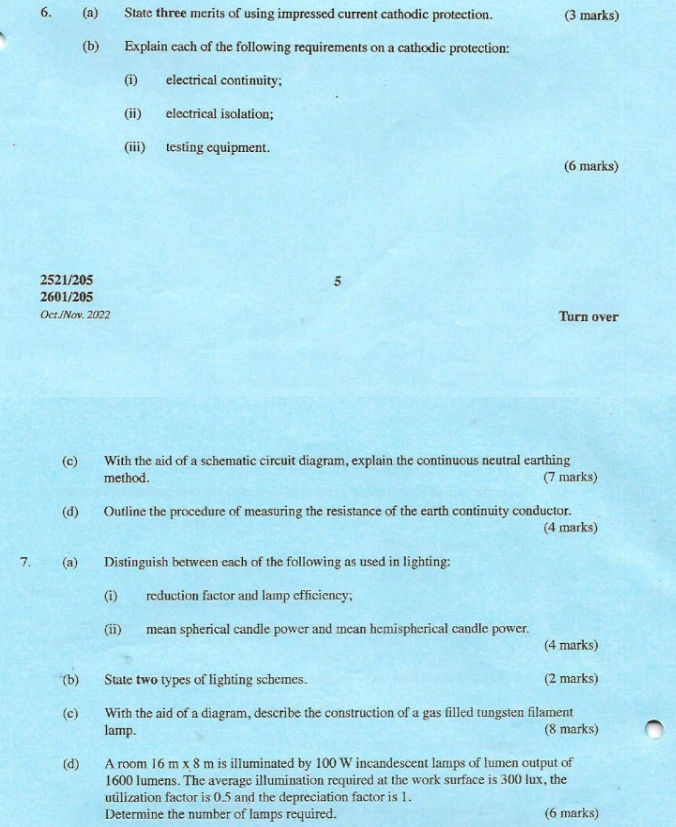 6. (a) State three merits of using impressed | StudyX