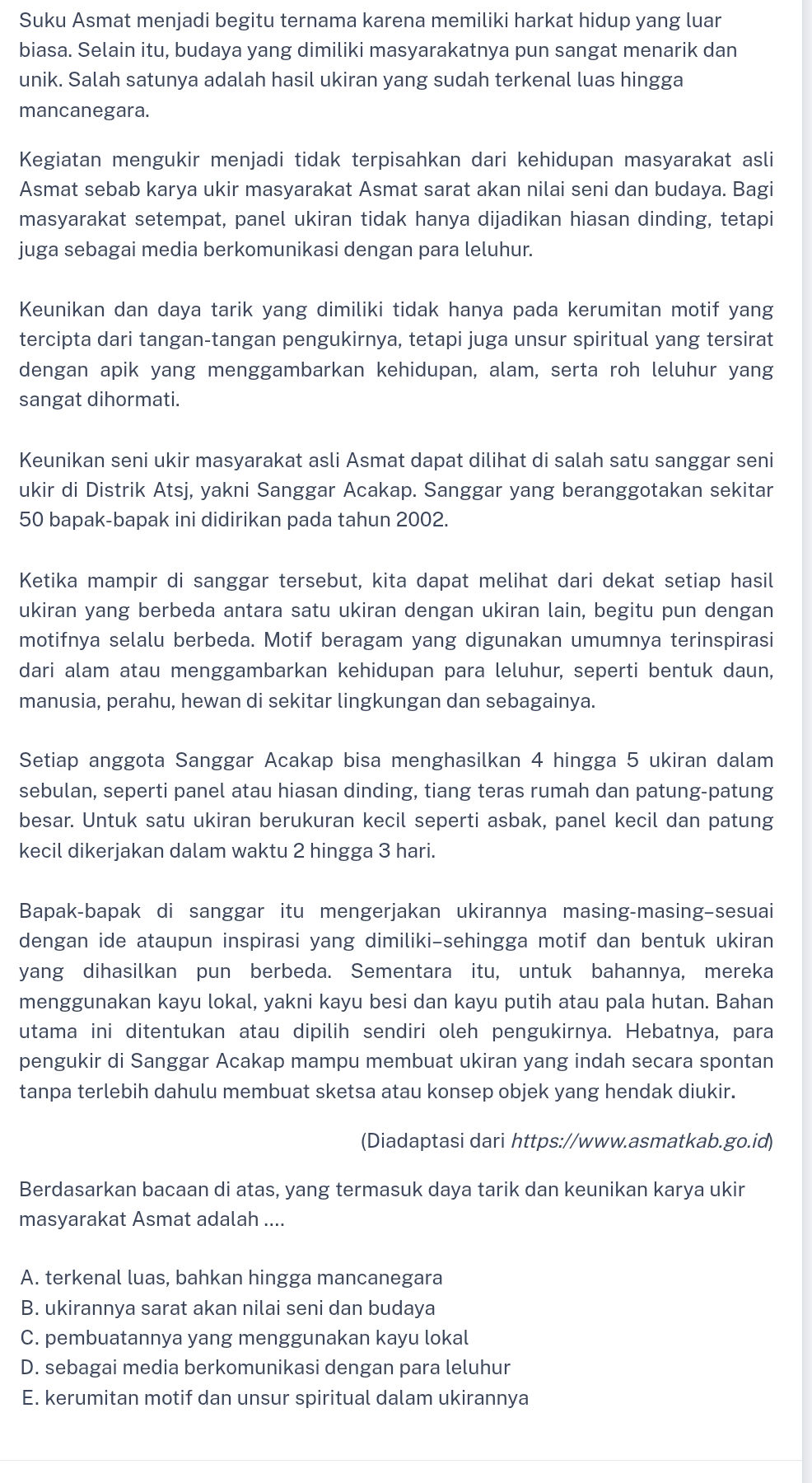 Berdasarkan bacaan di atas, yang termasuk | StudyX