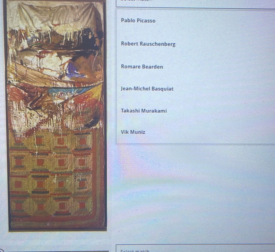 Pablo Picasso Robert Rauschenberg Romare | StudyX