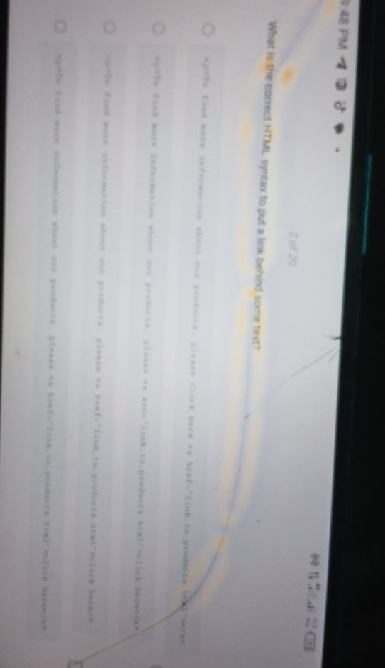 What is the correct HTML syntax to put a | StudyX