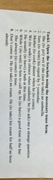 Task1. Open the brackets using the necessary | StudyX