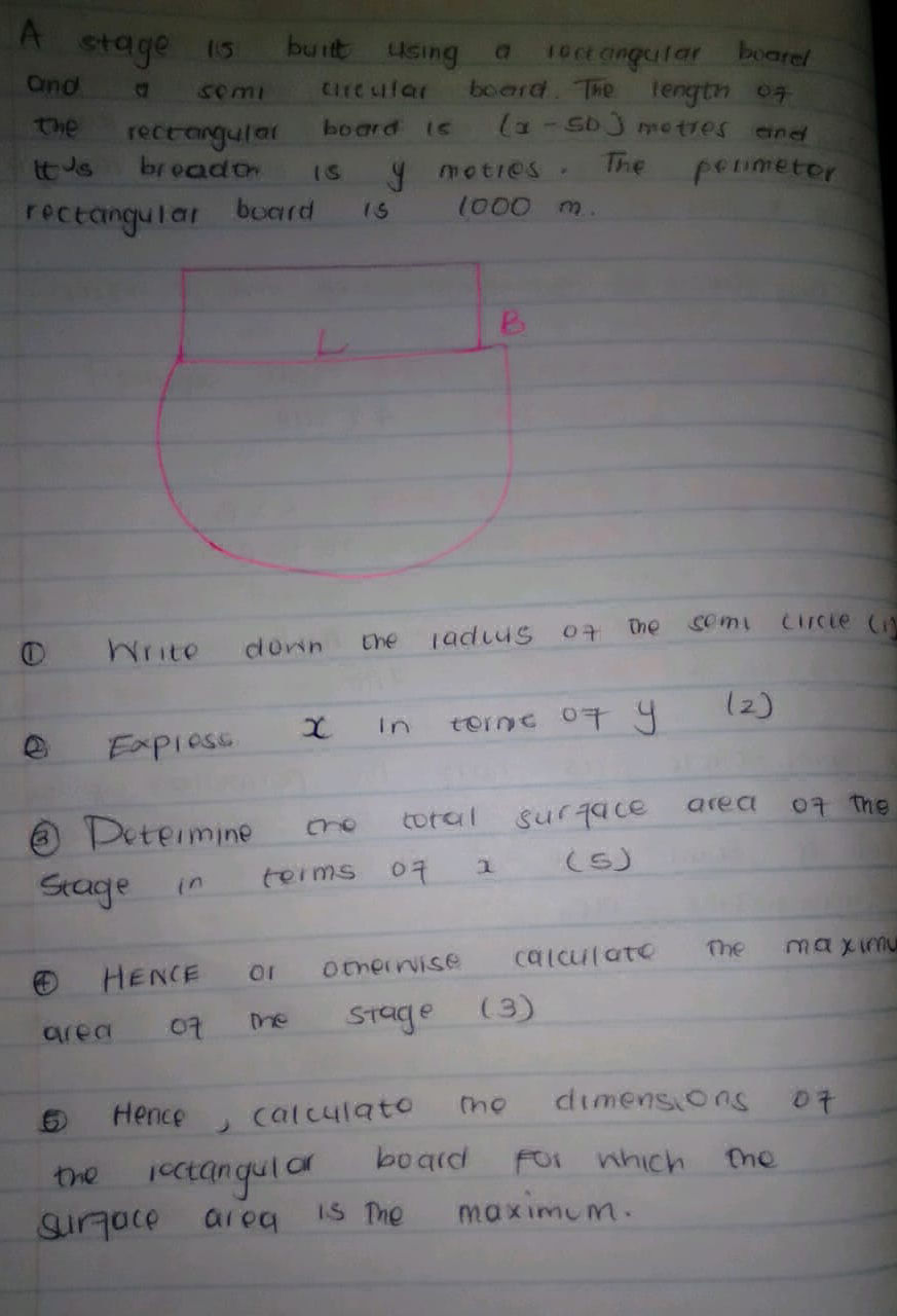 A stage is built using a rectangular board | StudyX