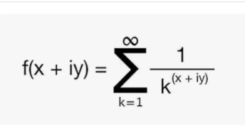 f(x + iy) = _{k=1}^{ } {1}{k^{(x + iy)}} | StudyX