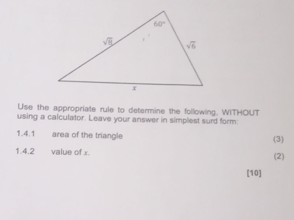 Given a triangle with sides $ {8}$, $ {6}$, | StudyX