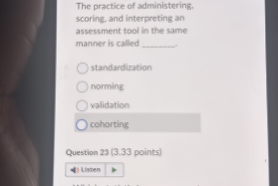 The practice of administering, scoring, and | StudyX