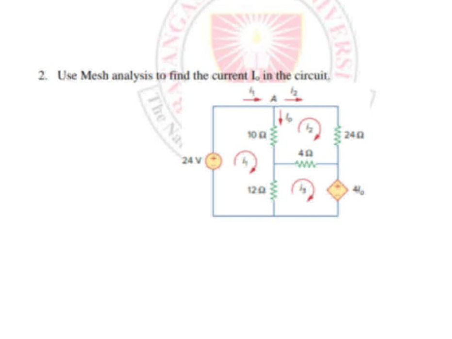 2. Use Mesh analysis to find the current | StudyX
