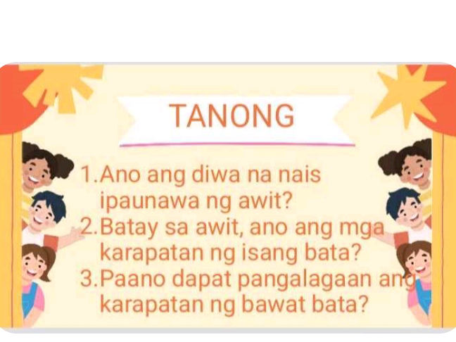 1. Ano ang diwa na nais ipaunawa ng awit? | StudyX
