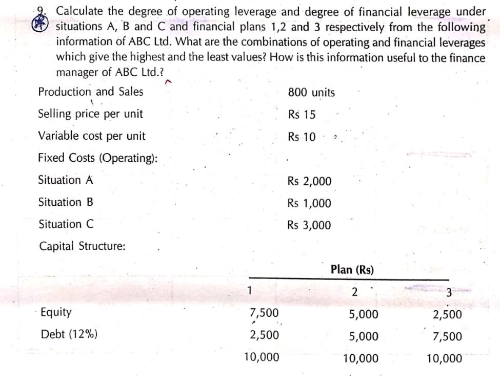 Calculate the degree of operating leverage | StudyX