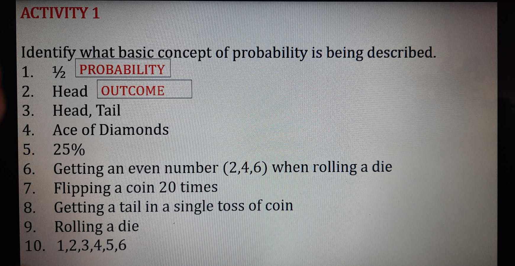 Identify what basic concept of probability | StudyX