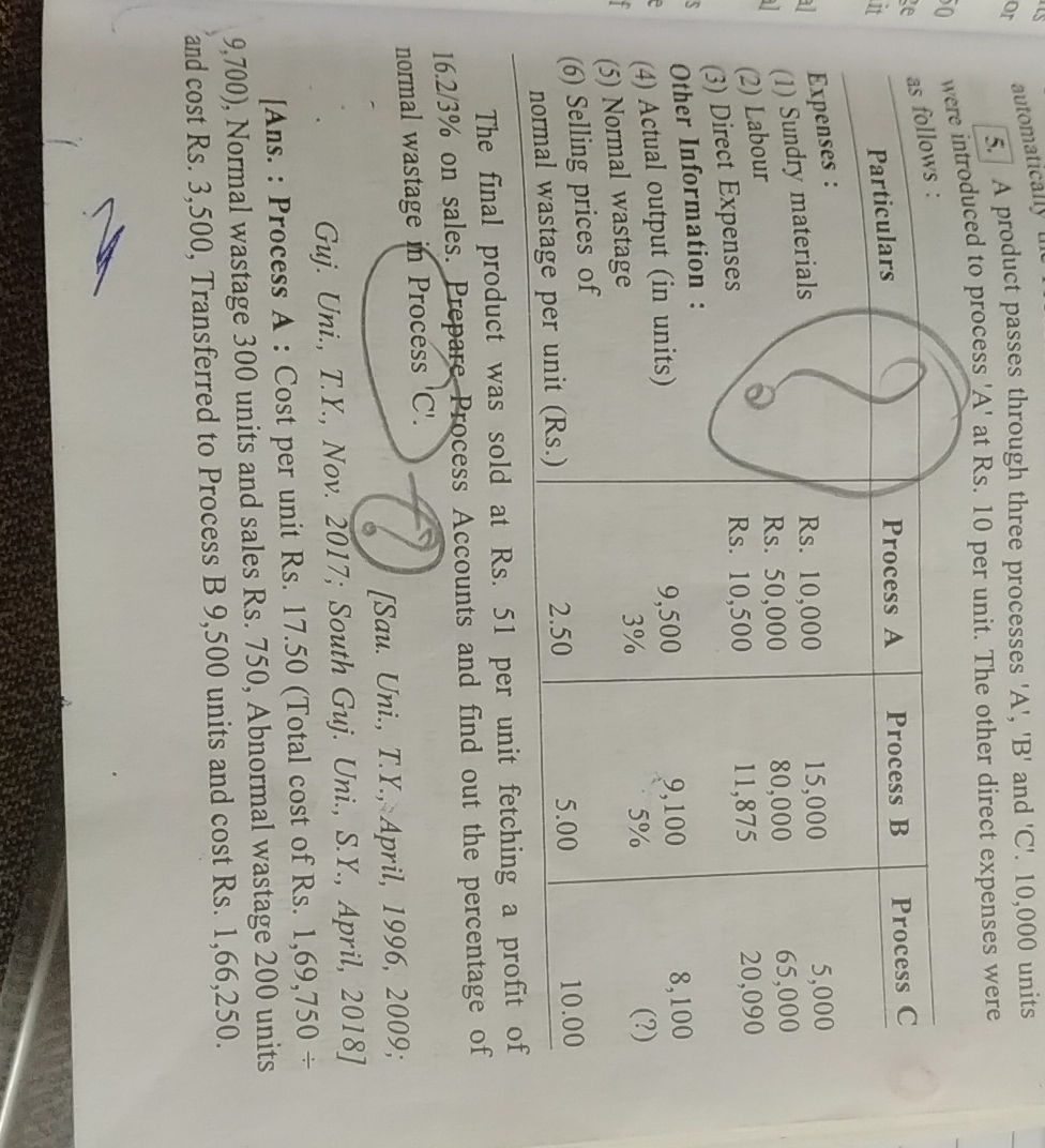 A product passes through three processes | StudyX