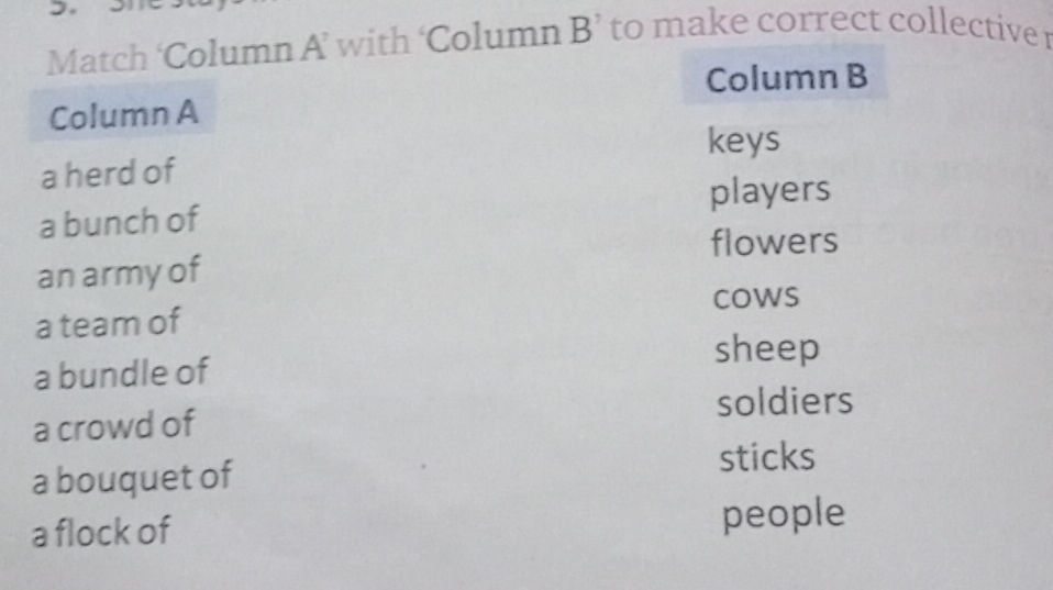 Match 'Column A' with 'Column B' to make | StudyX