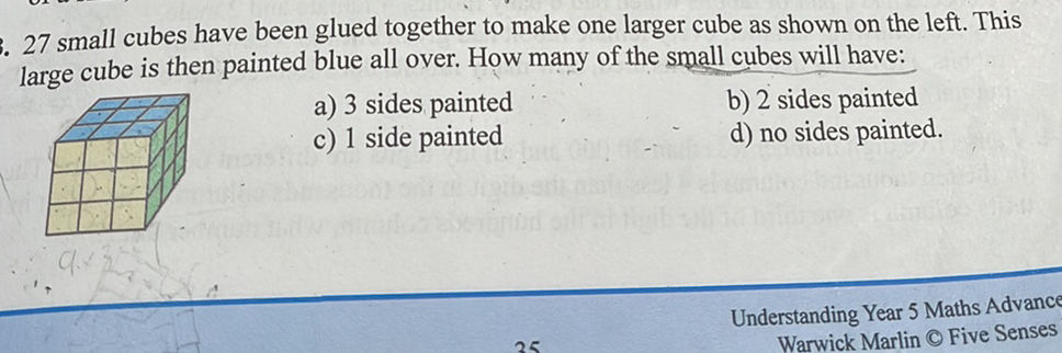 3. 27 small cubes have been glued together | StudyX