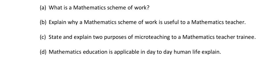 (a) What is a Mathematics scheme of work? | StudyX