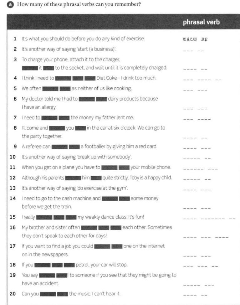 How many of these phrasal verbs can you | StudyX