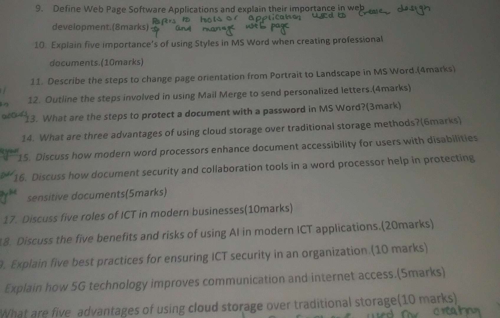 9. Define Web Page Software Applications and | StudyX