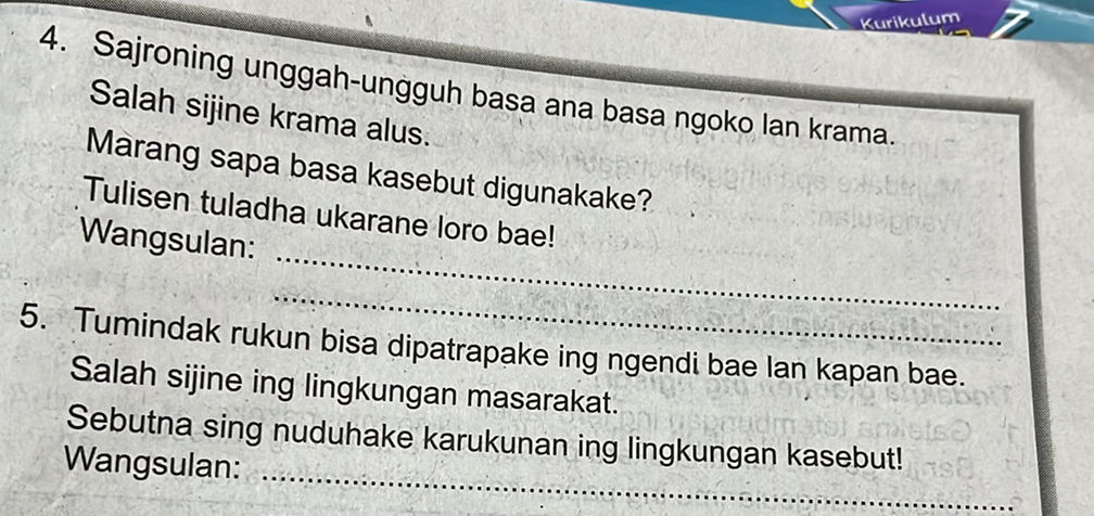 4. Sajroning unggah-ungguh basa ana basa | StudyX
