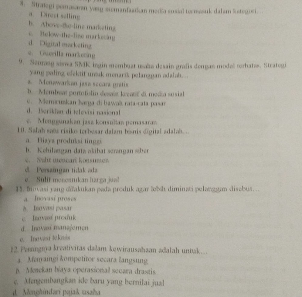 8. Strategi pemasaran yang memanfaatkan | StudyX
