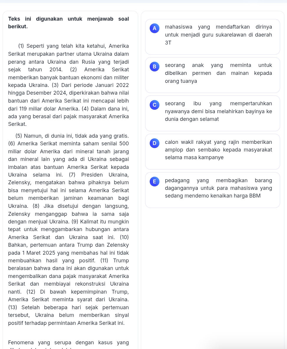 Teks ini digunakan untuk menjawab soal | StudyX
