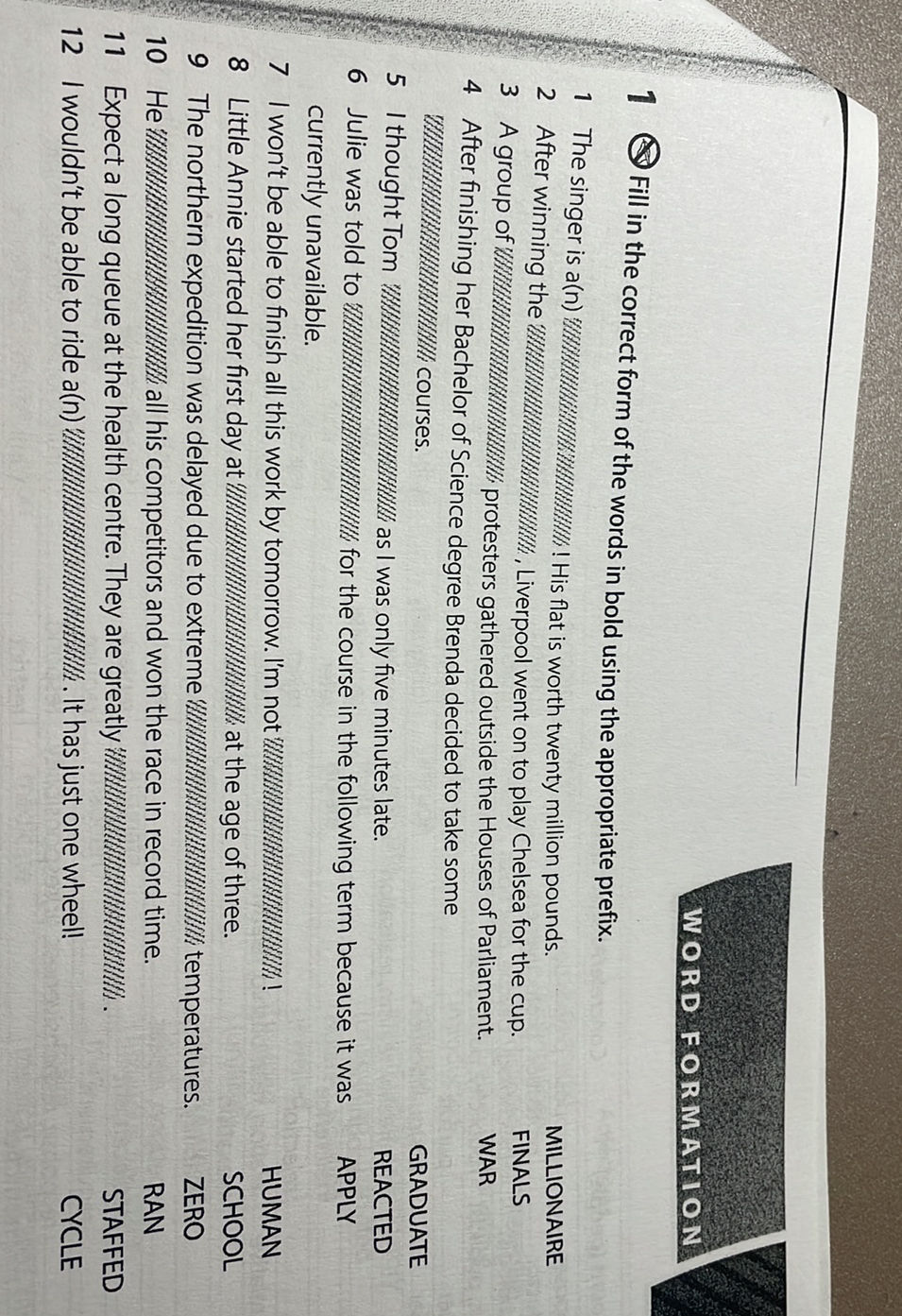 Fill in the correct form of the words in | StudyX