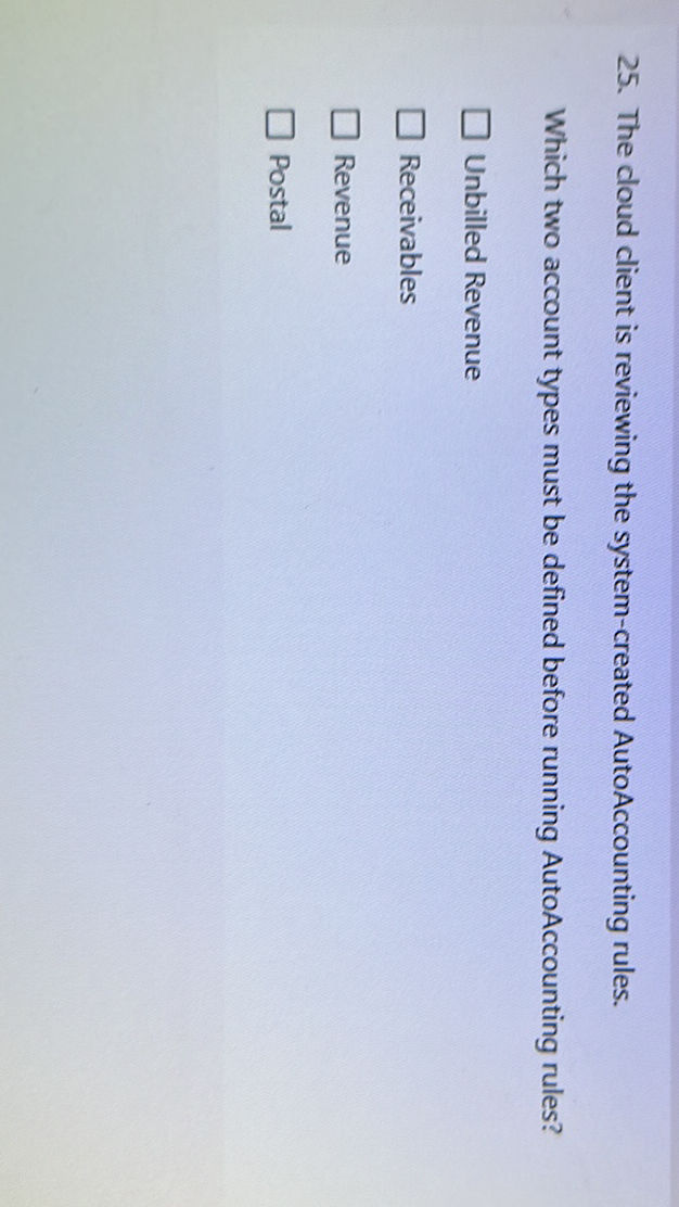 25. The cloud client is reviewing the | StudyX