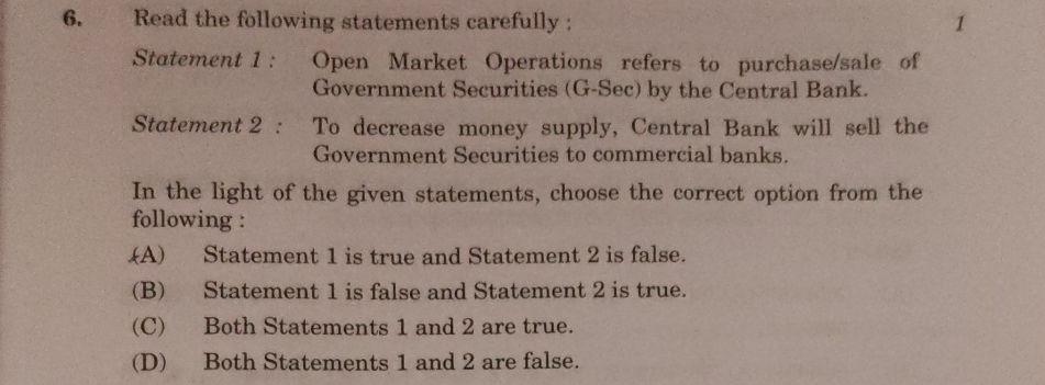 6. Read the following statements carefully: | StudyX