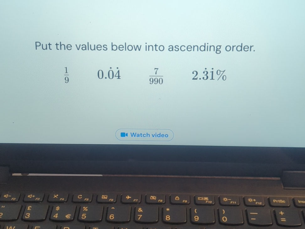 Put the values below into ascending order. | StudyX