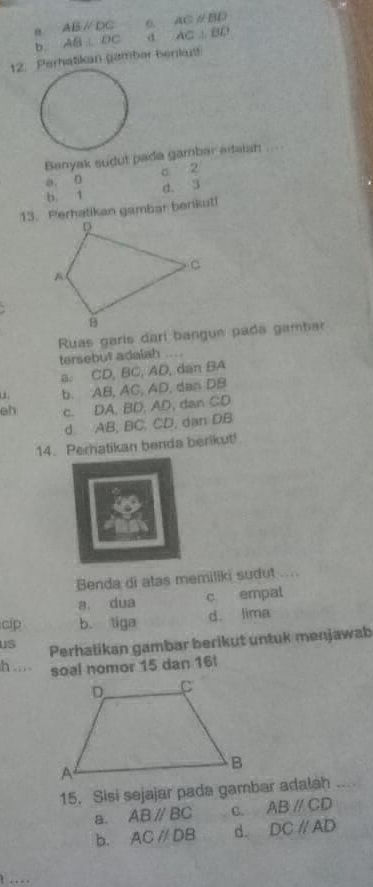 12. Perhatikan gambar berikut! Banyak sudut | StudyX