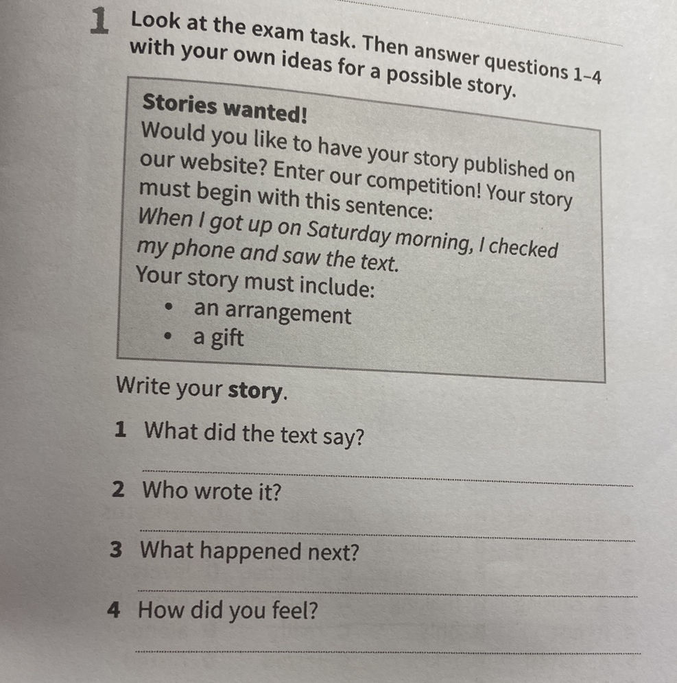 1 Look at the exam task. Then answer | StudyX