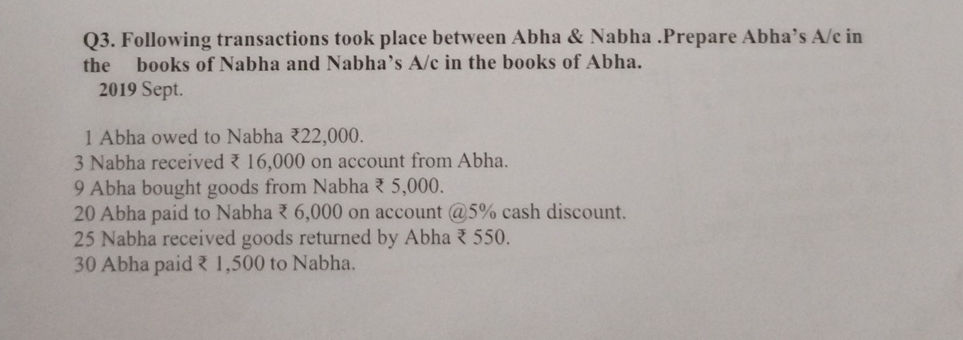 Q3. Following transactions took place | StudyX