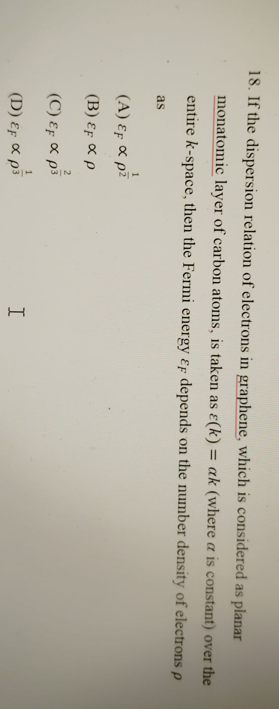 18. If the dispersion relation of electrons | StudyX