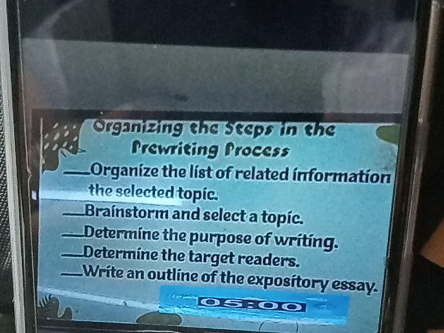 Organizing the Steps in the Prewriting | StudyX