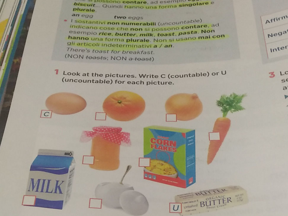 1 Look at the pictures. Write C (countable) | StudyX