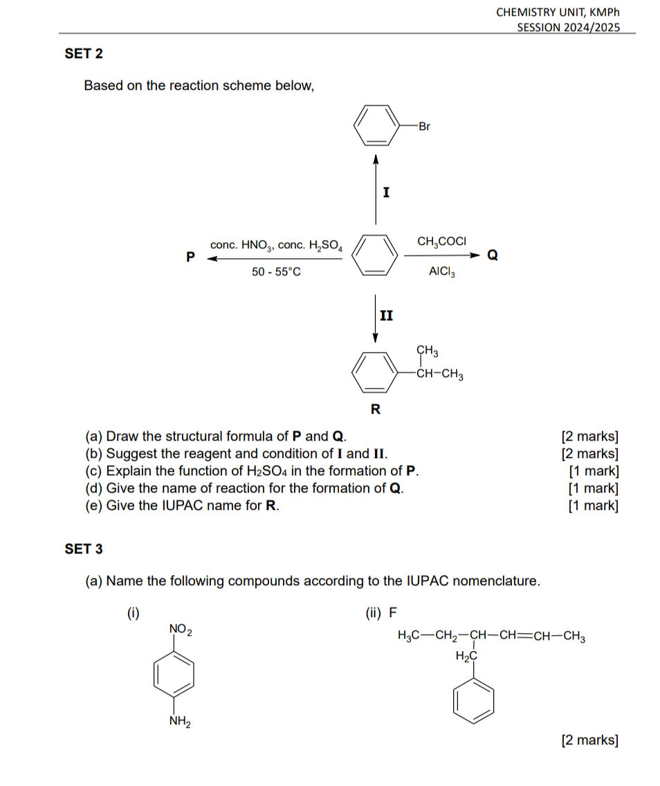 SET 2 Based on the reaction scheme below, | StudyX