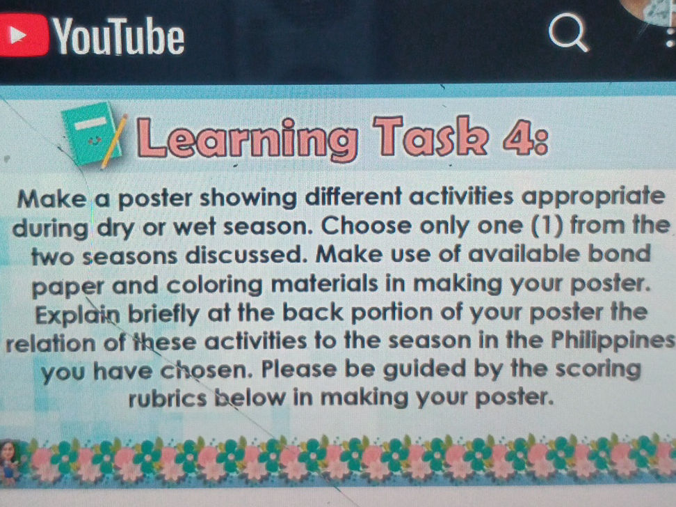 Make a poster showing different activities | StudyX