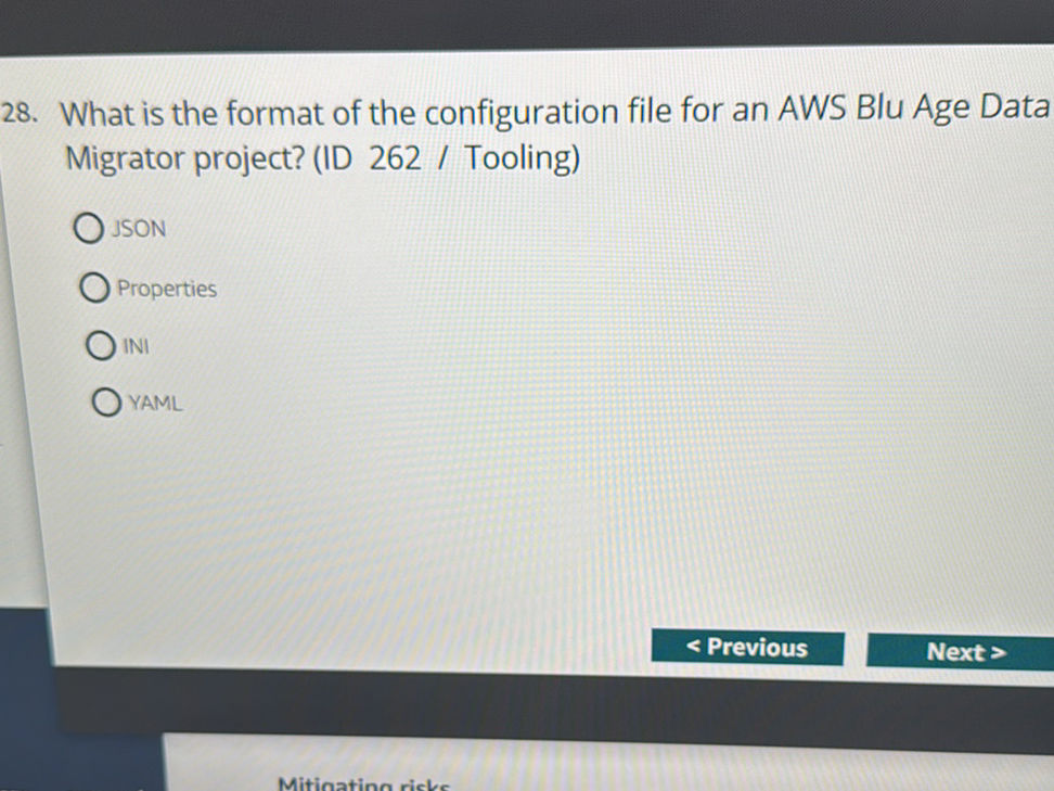 28. What is the format of the configuration | StudyX