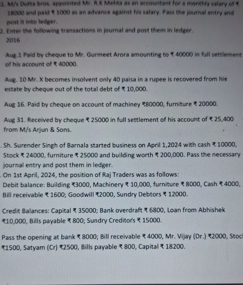 1. M/s Dutta bros. appointed Mr. R.K Mehta | StudyX