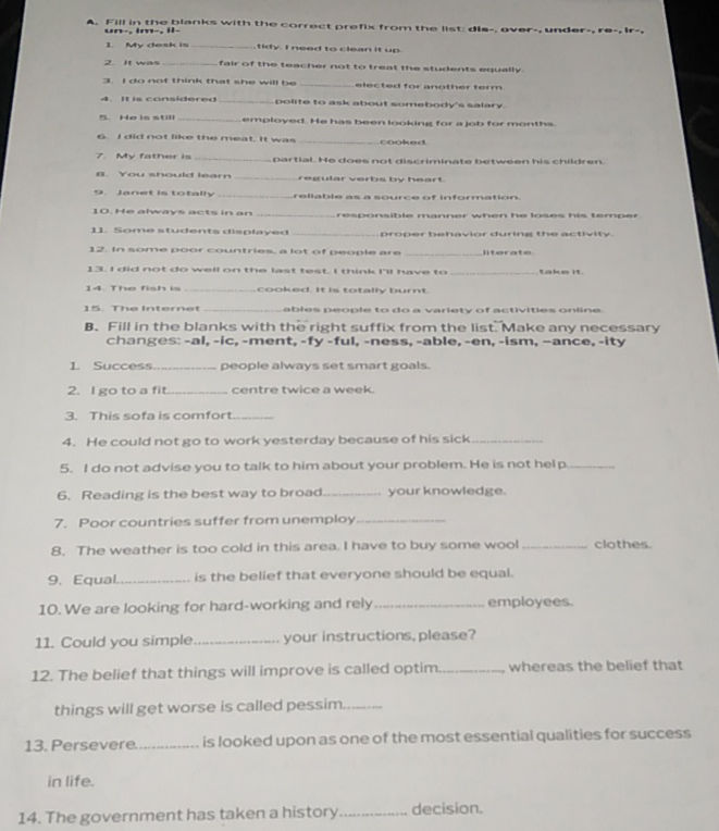 A. Fill in the blanks with the correct | StudyX