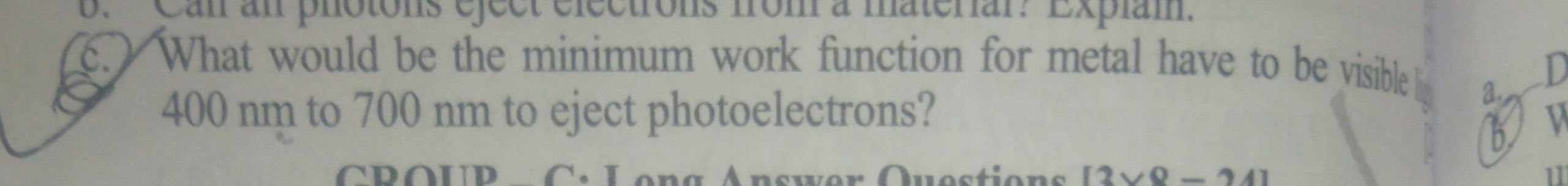 What would be the minimum work function for